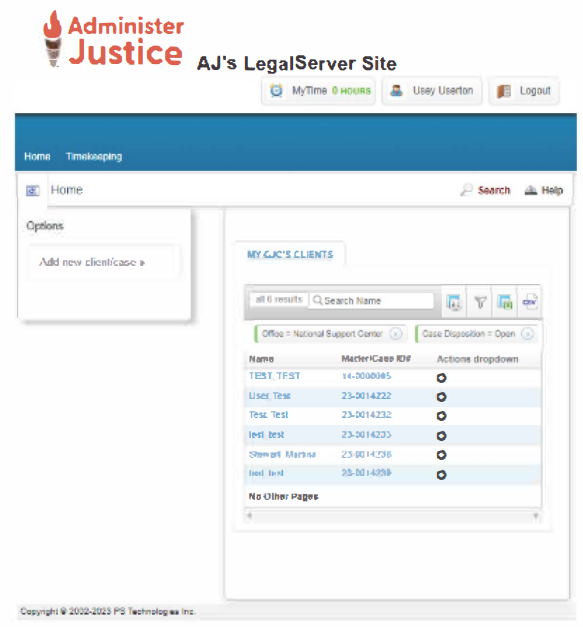 Logging into LegalServer – Administer Justice